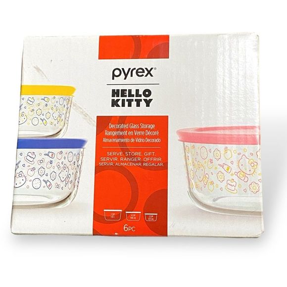 Sanrio | Kitchen | Rarepyrex X Sanrio Hello Kitty 6 Piece Container ...